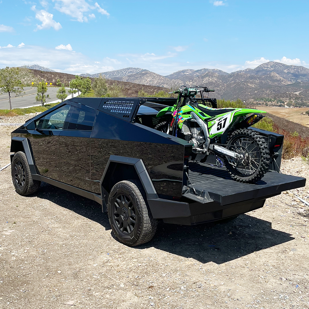 Tesla cybertruck motorcycle store